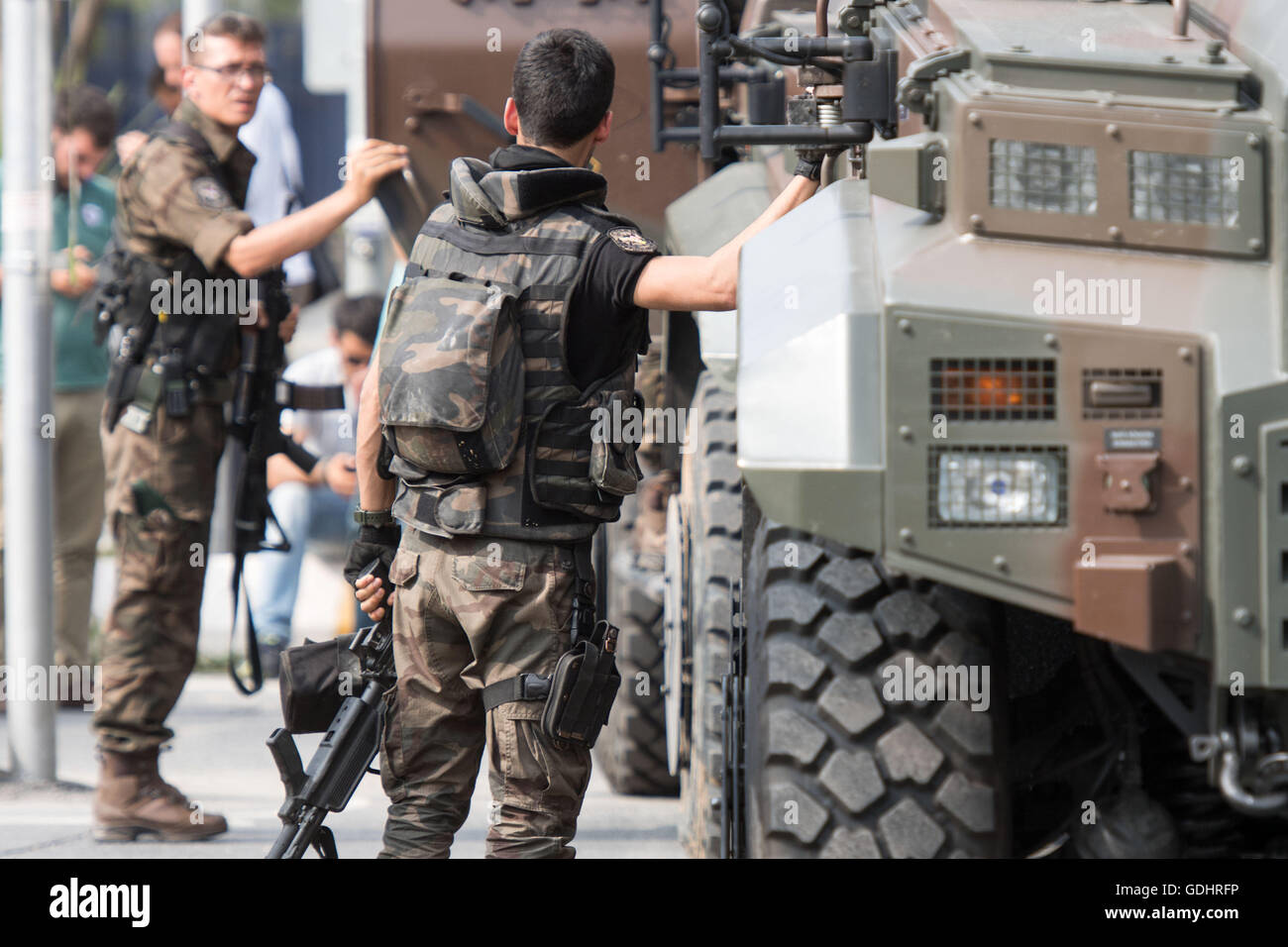 Istanbul, Turkey. 18th July, 2016. Special police officers stand in ...