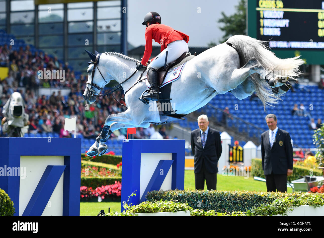 Aachen, Germany. 13th July, 2016. US American showjumper Lucy Davis on ...