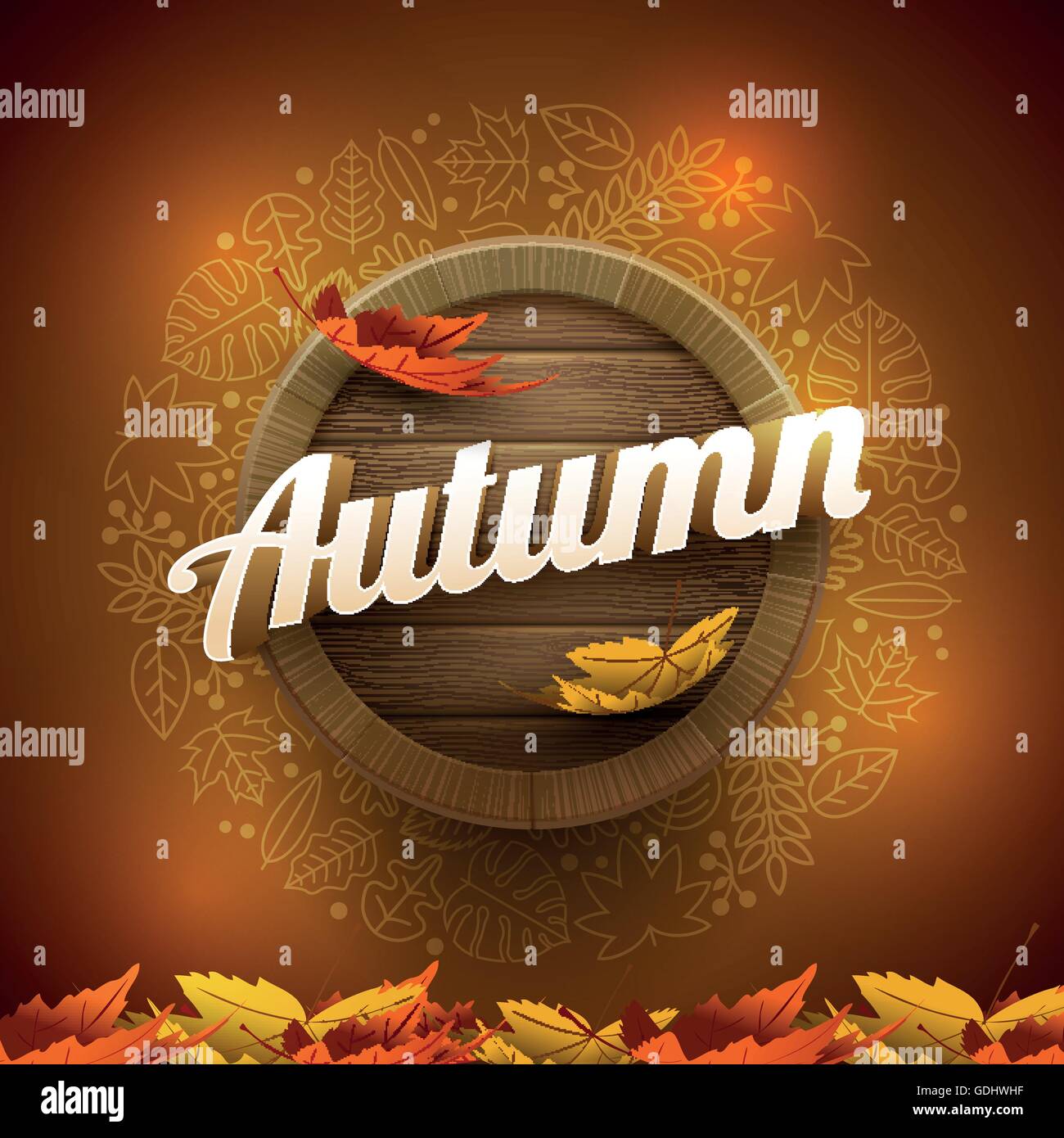 Vector autumn design with leaf icon frame Stock Vector Image & Art - Alamy
