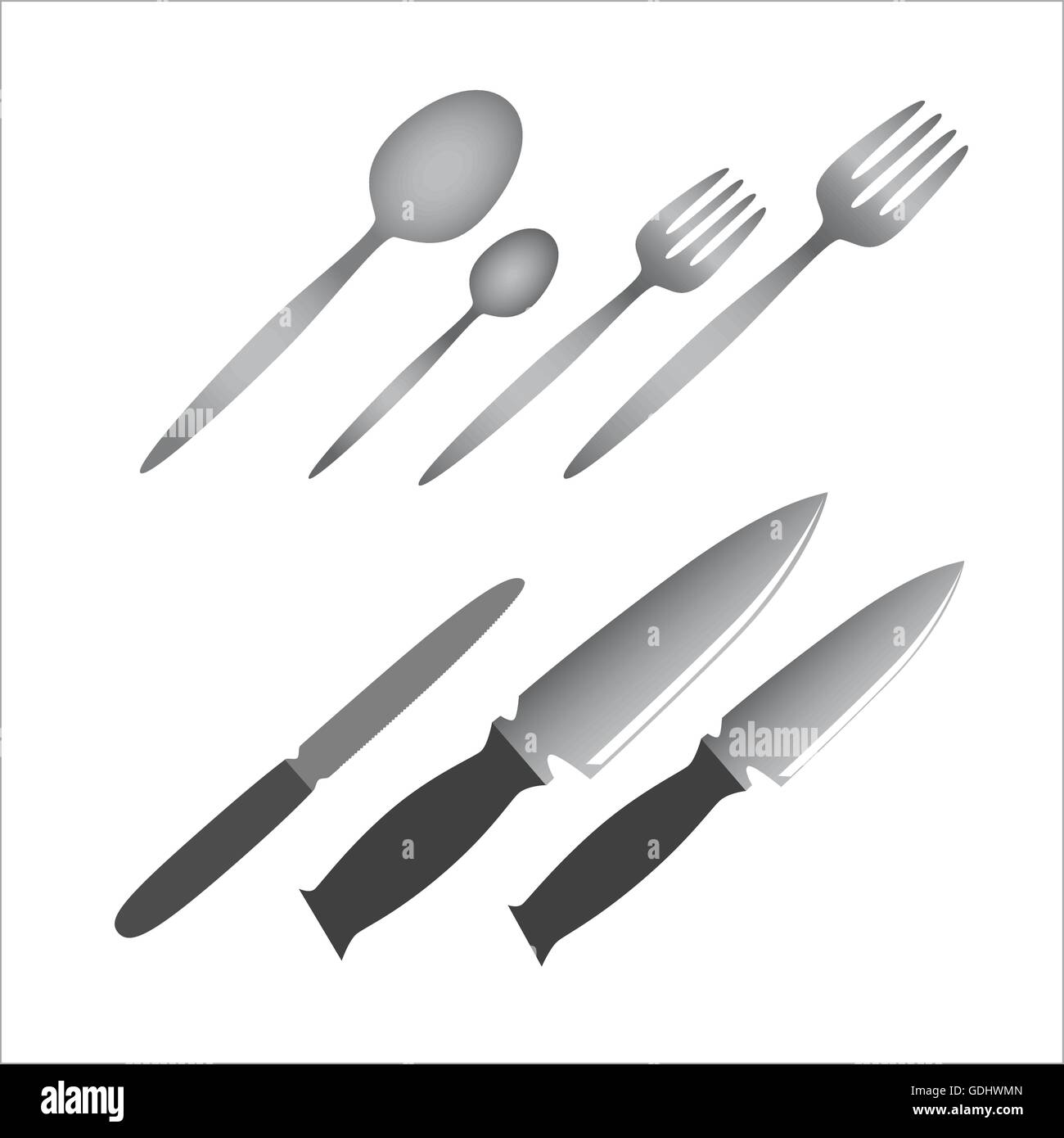 knife, fork and spoon Stock Vector Image & Art - Alamy