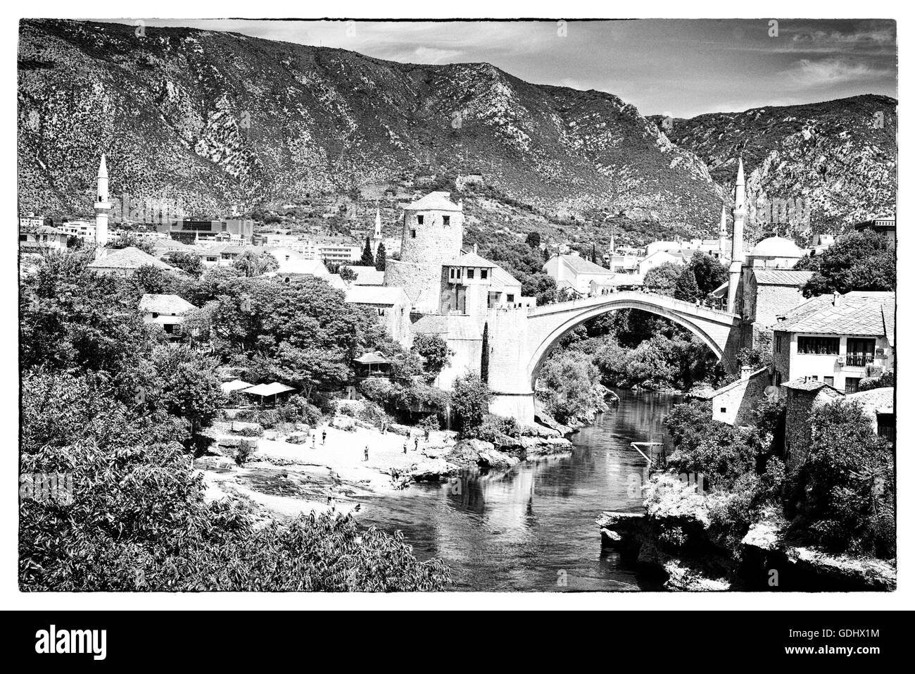 nice old bridge in Mostar - protected by UNESCO Stock Photo - Alamy