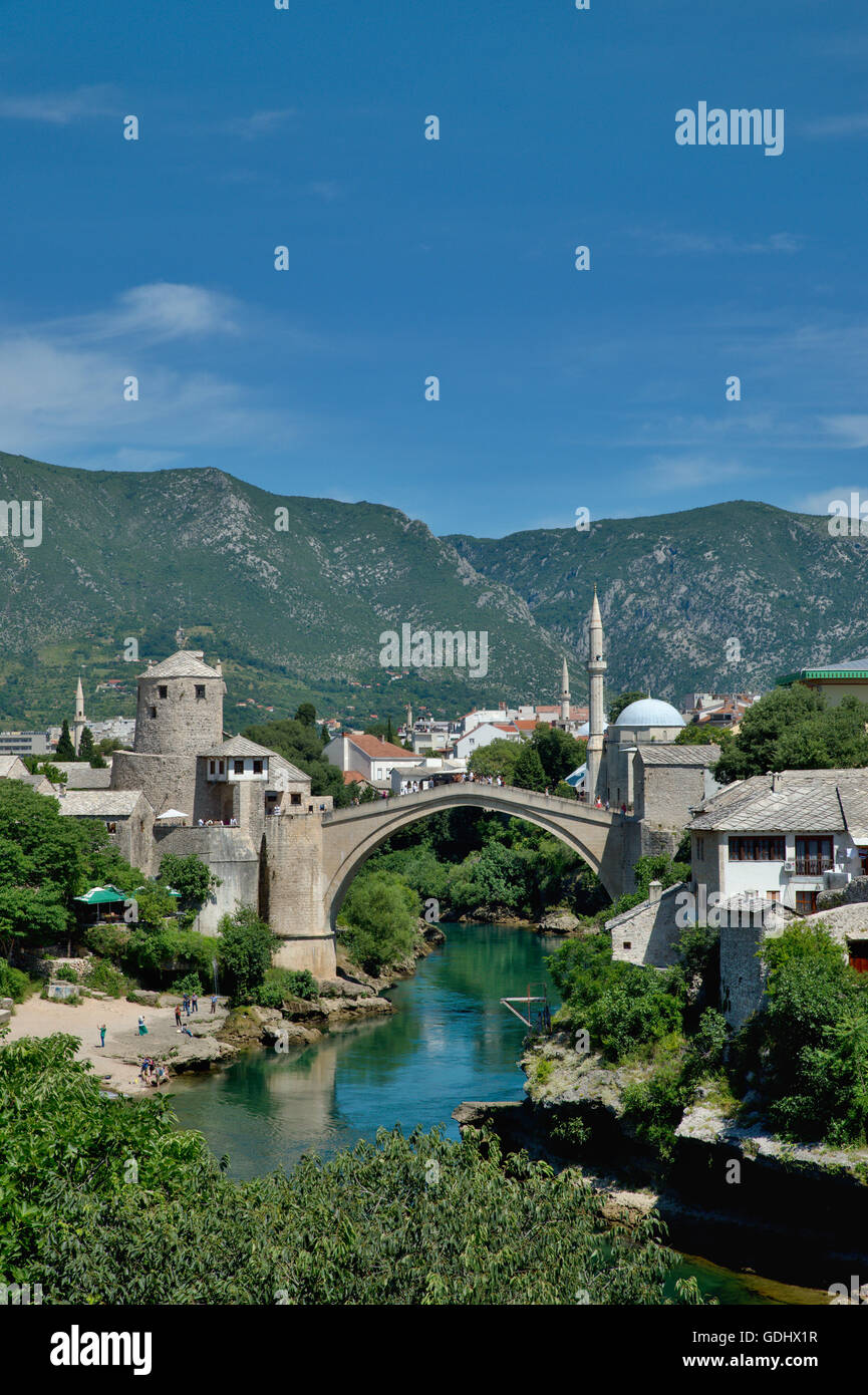 nice old bridge in Mostar - protected by UNESCO Stock Photo - Alamy