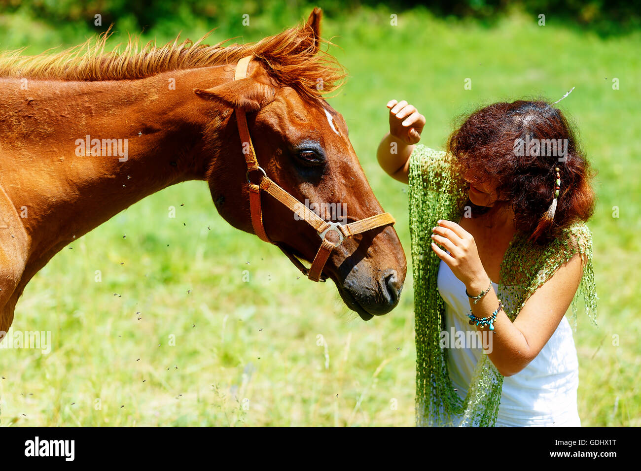 Waving hand insect woman hi-res stock photography and images - Alamy