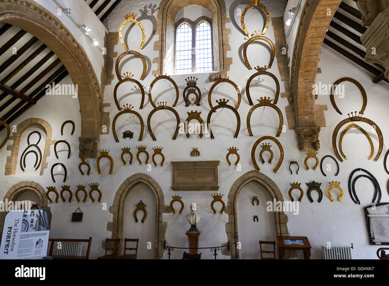 Interior Of The Great Hall Where Over 230 Horseshoes Hang On The Walls ...