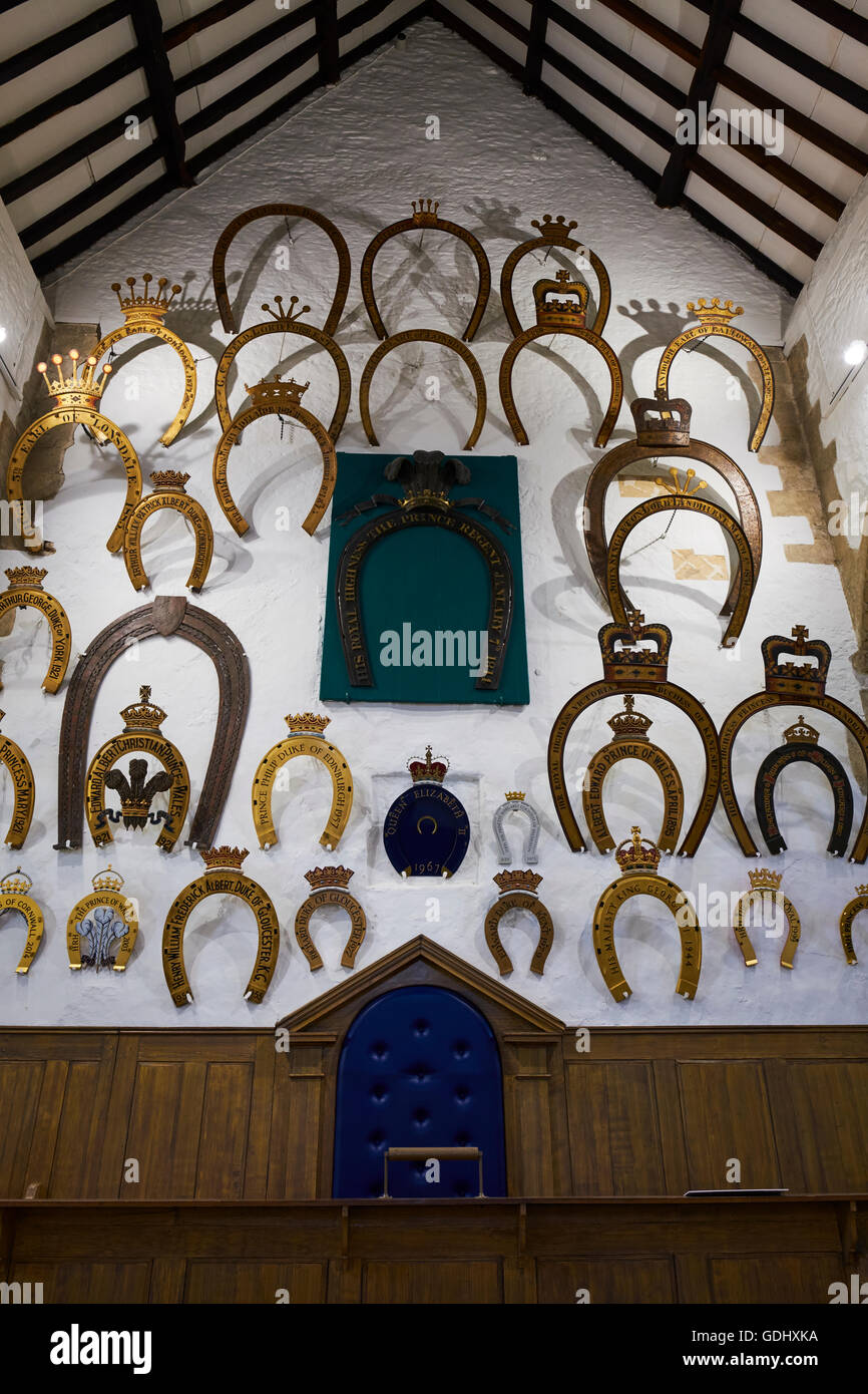 Interior Of The Great Hall Where Over 230 Horseshoes Hang On The Walls ...