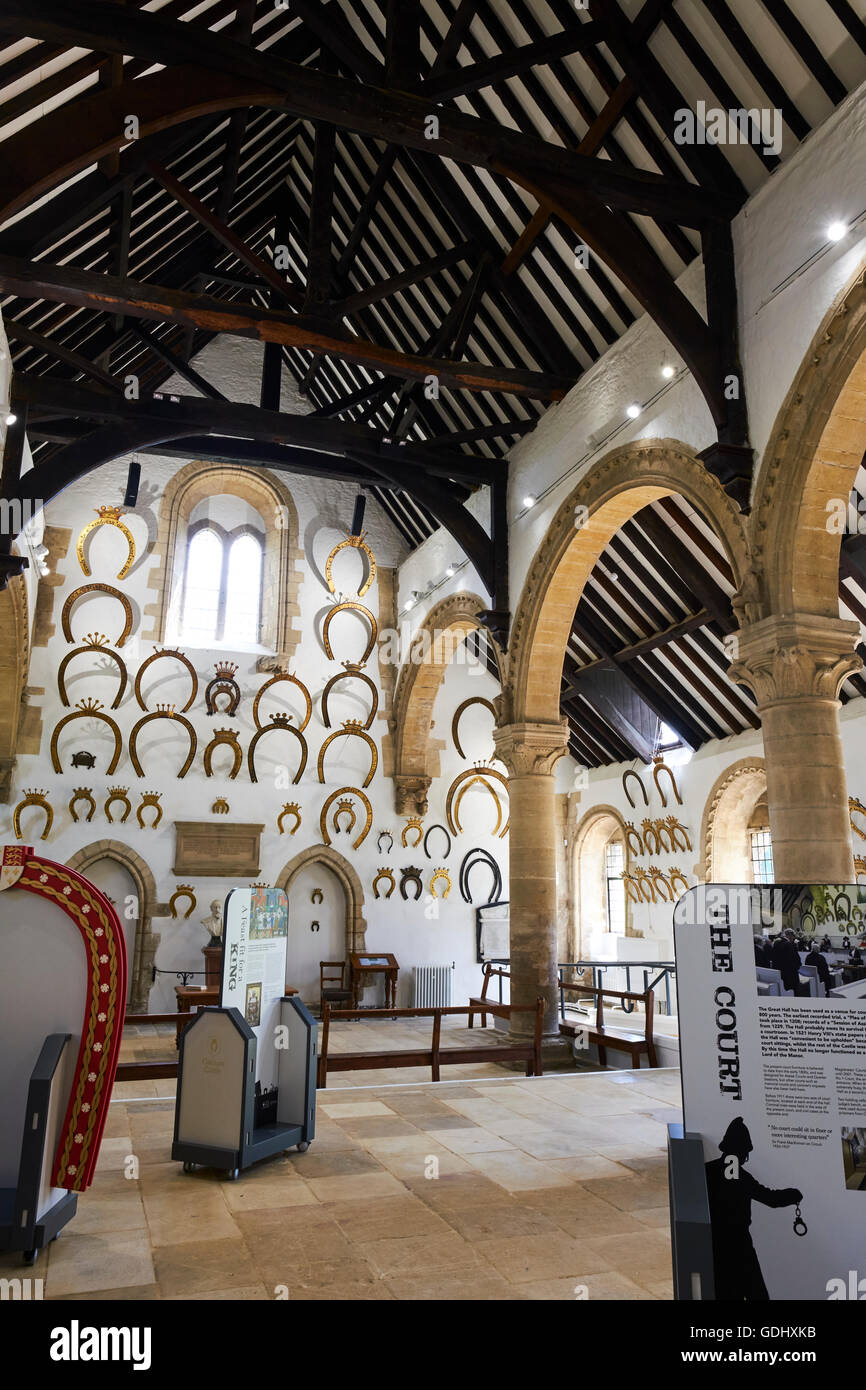 Interior Of The Great Hall Where Over 230 Horseshoes Hang On The Walls ...