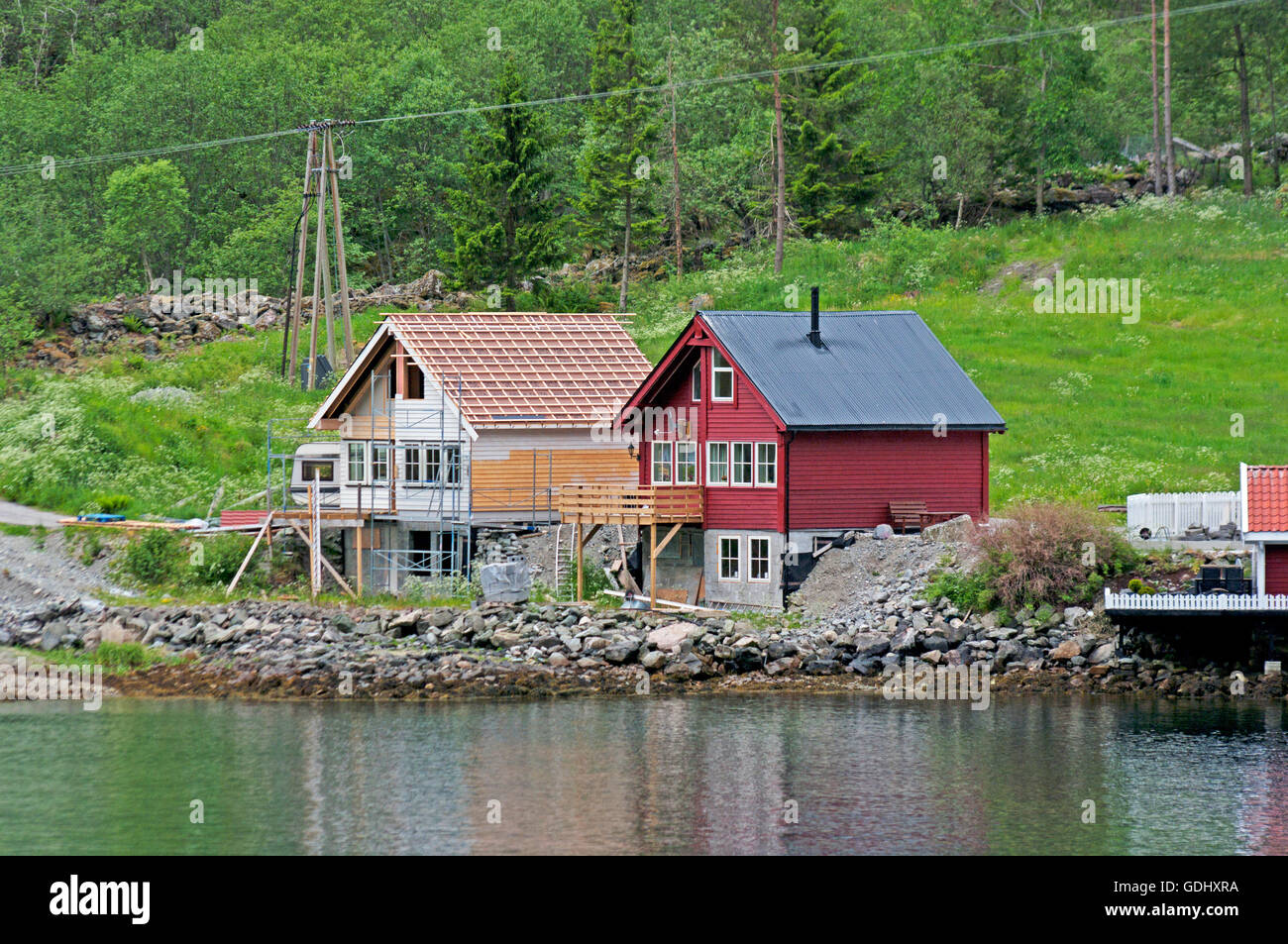 Naeroy Village, Naeroyfjord Norway Stock Photo - Alamy