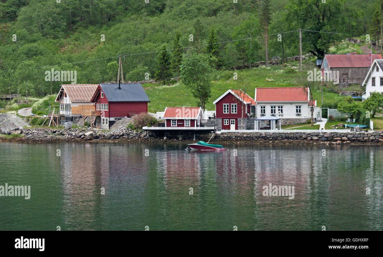 Naeroy Village, Naeroyfjord Norway Stock Photo - Alamy