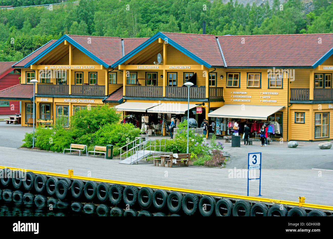 Flam, Port, Shops, Sognefjord, Norway Stock Photo - Alamy