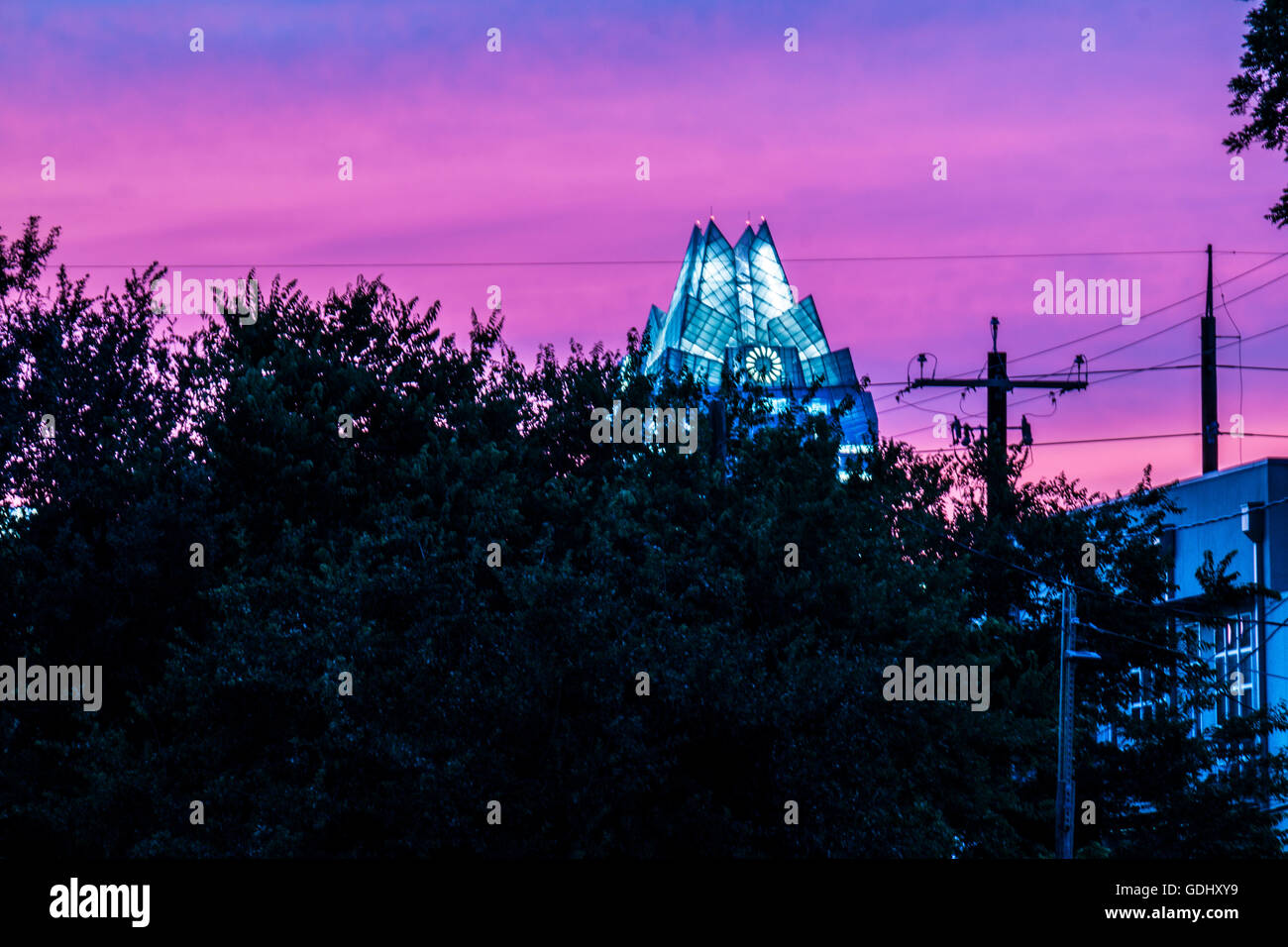 Austin's Frost Tower at sunset Stock Photo - Alamy