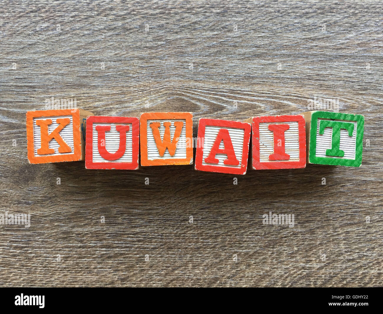 KUWAIT word written with wood block letter toys Stock Photo - Alamy