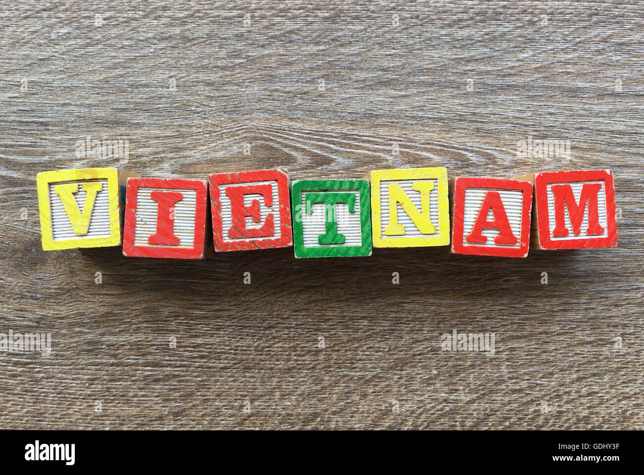 VIETNAM word written with wood block letter toys Stock Photo - Alamy