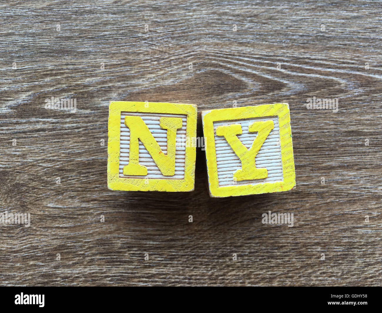 NY New York word written with alphabet wood block letter toys Stock ...