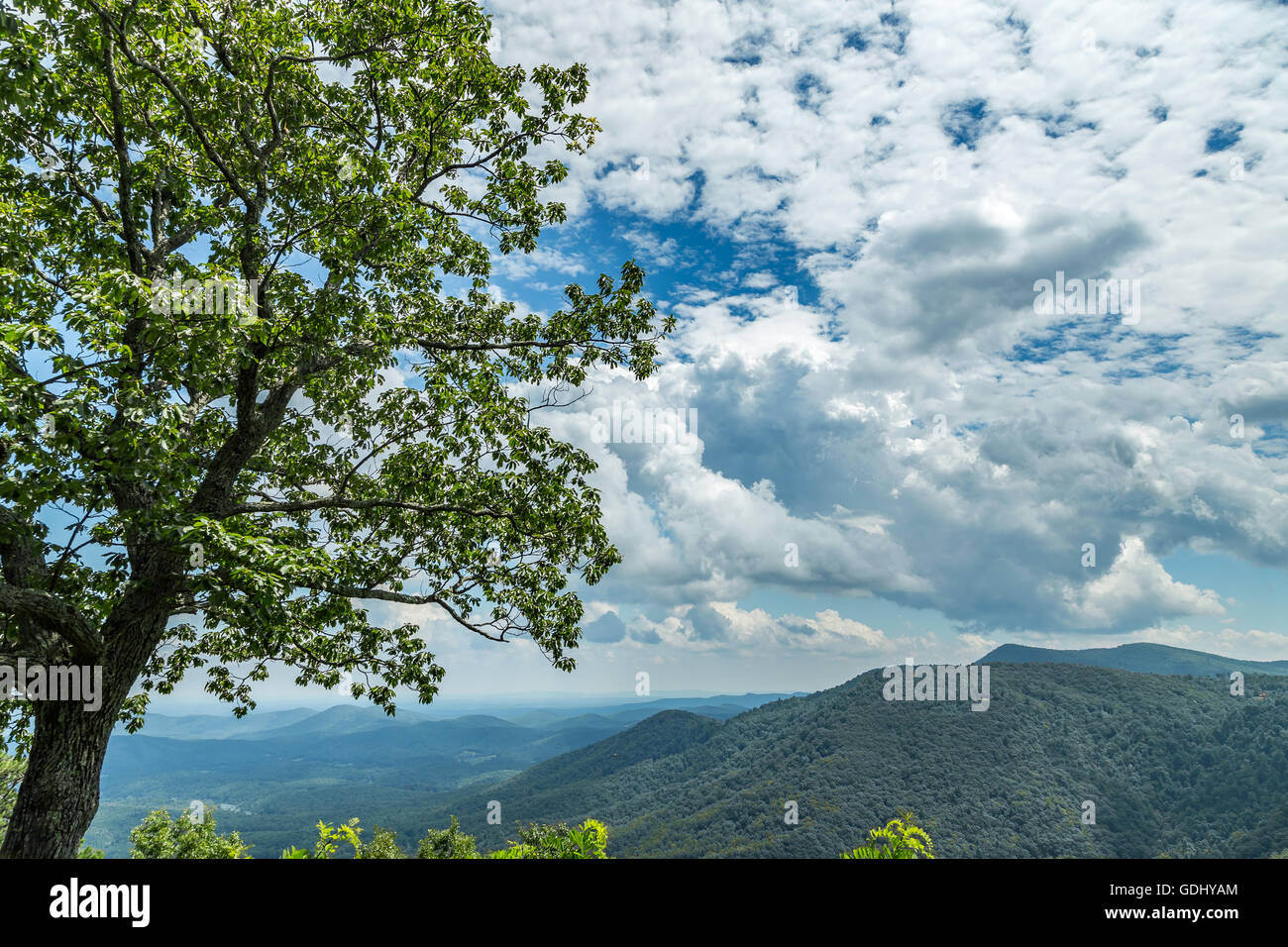A view of the North Carolina countryside from the Blue Ridge Parkway ...