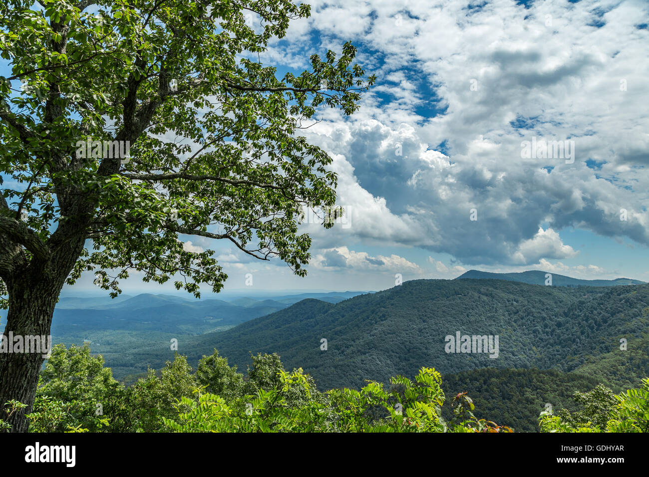 A view of the North Carolina countryside from the Blue Ridge Parkway ...