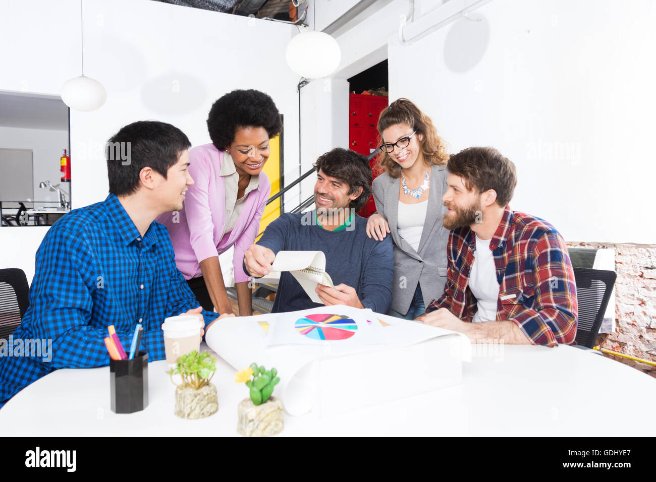 People office diverse mix race group businesspeople designers Stock ...