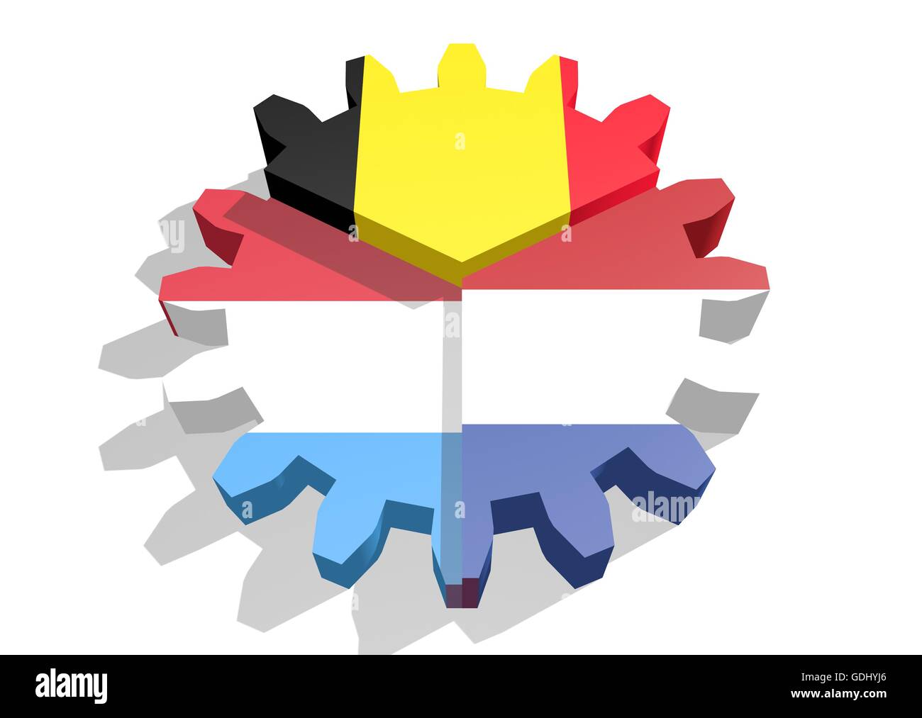 Politic and economic union members national flags. Benelux Stock Photo ...