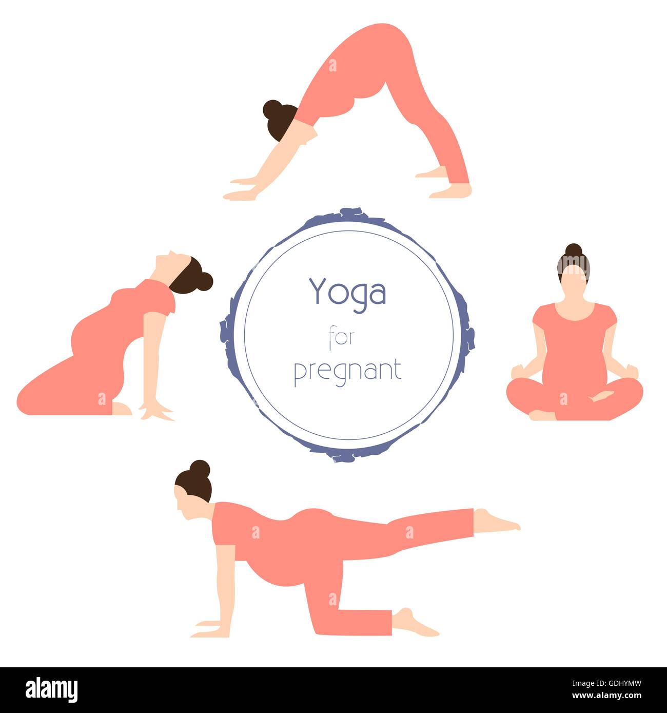 Pregnant exercise class Stock Vector Images - Alamy