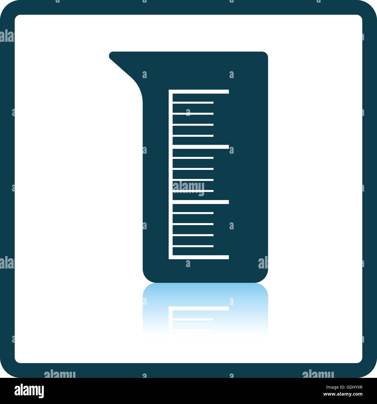Icon of chemistry beaker. Shadow reflection design. Vector illustration ...