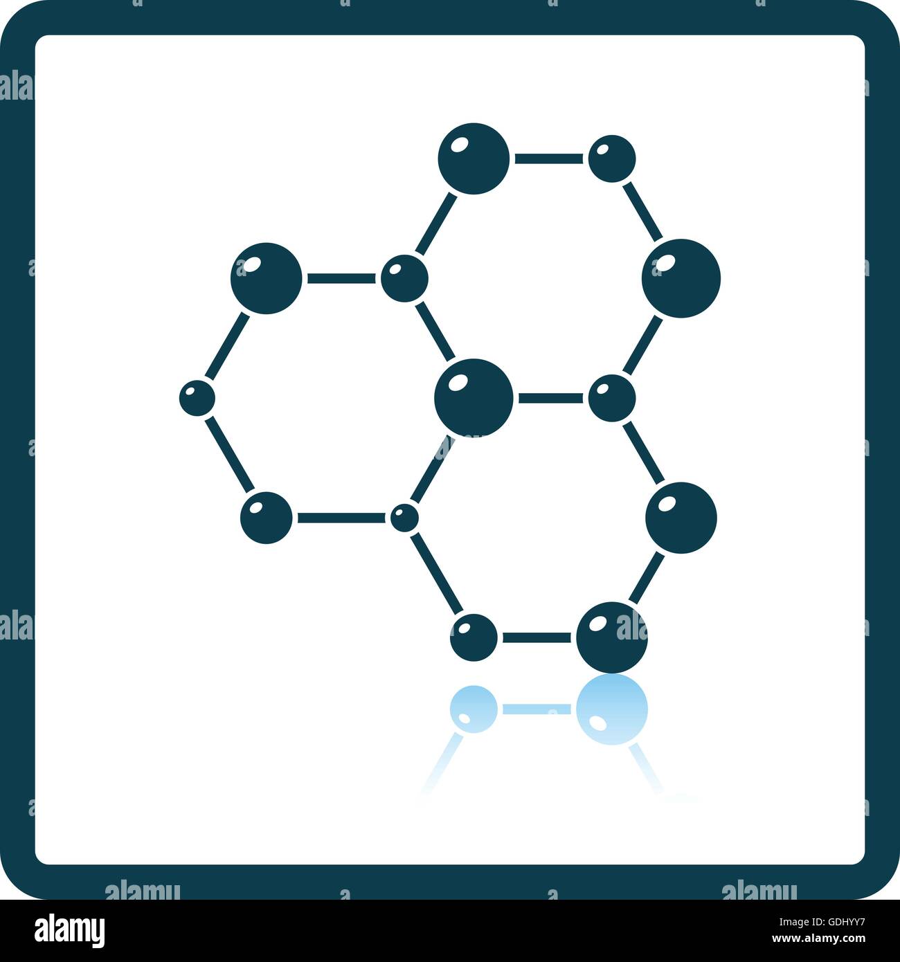 Icon of chemistry hexa connection of atoms. Shadow reflection design ...