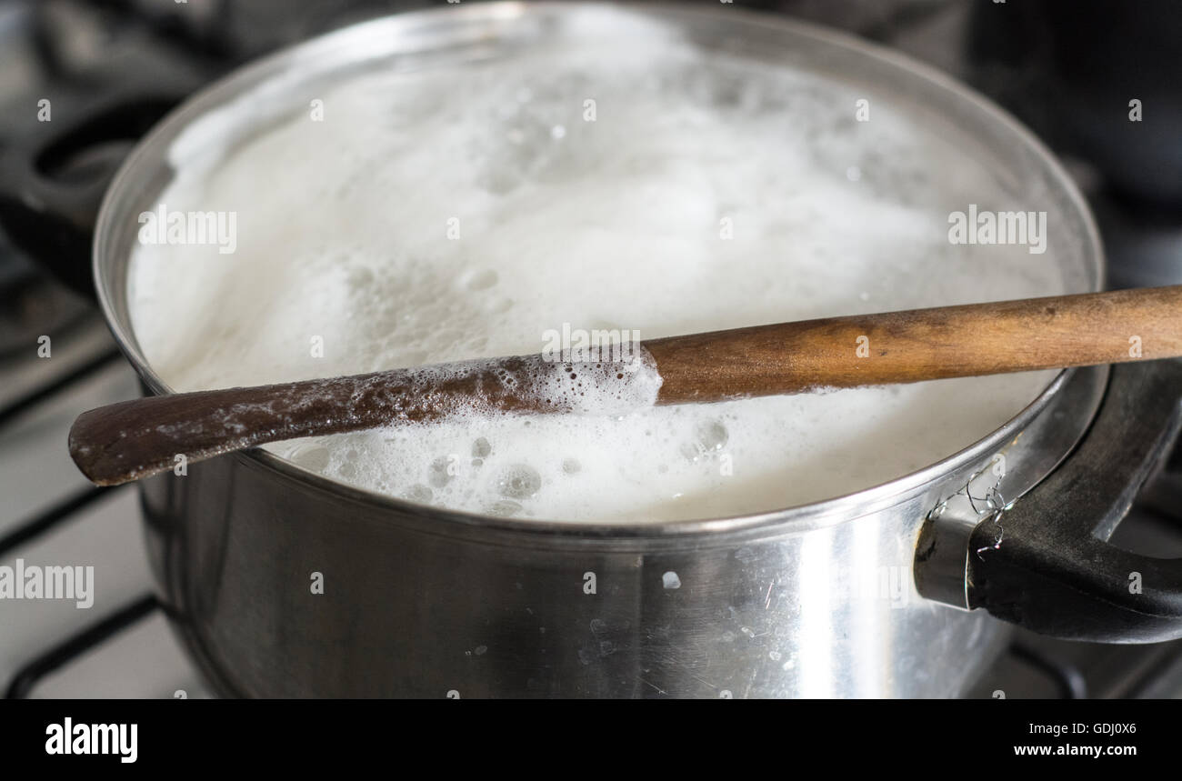 Cooking pot on the hob Stock Photo - Alamy