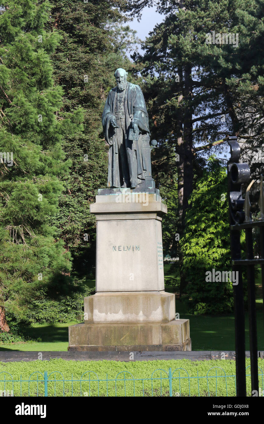 Statue of Lord Kelvin (William Thomson) in the Botanic Gardens Belfast ...