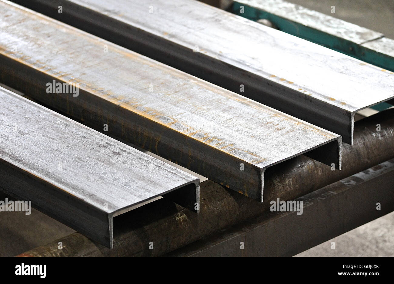 metal profile channel for use in structures, warehouse Stock Photo - Alamy