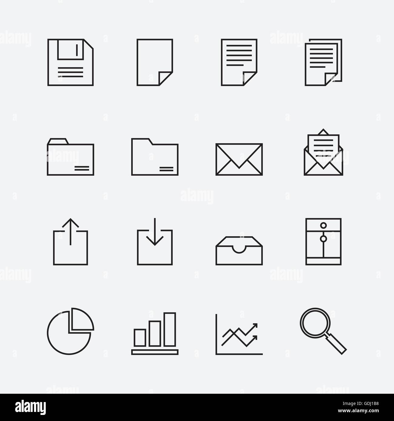 Set of business icons outline vector illustration Stock Vector Image ...