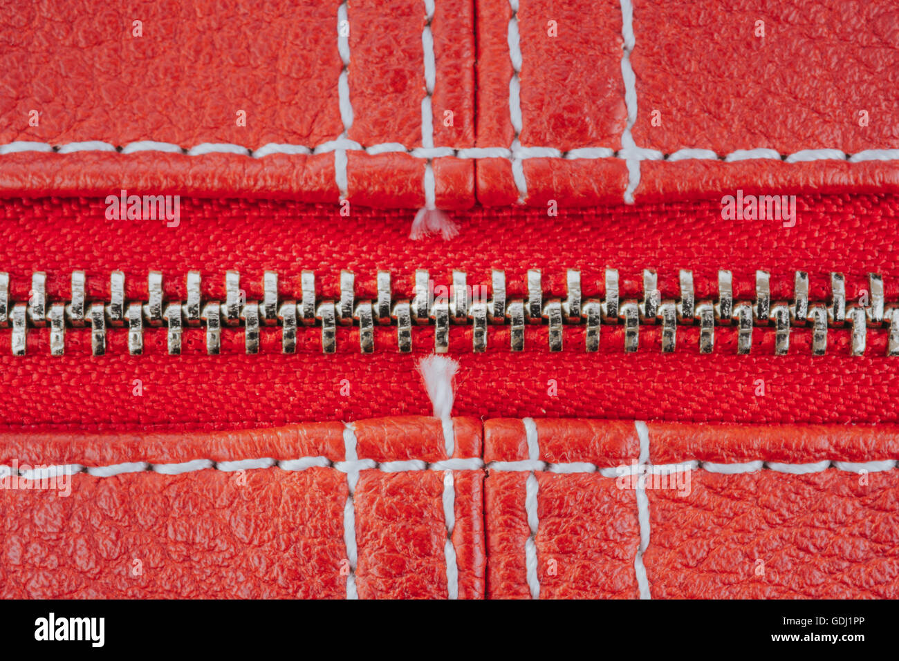 Red leather zipper texture hi-res stock photography and images - Alamy