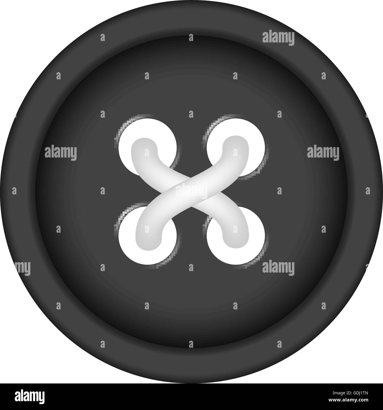Sewing button in black design with sewing thread Stock Vector Image ...