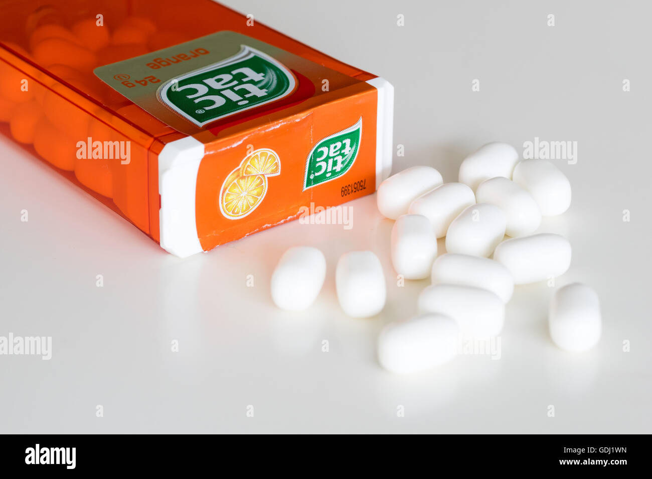 Ferrero Tic Tac candy. Original orange flavour and Canadian packaging ...