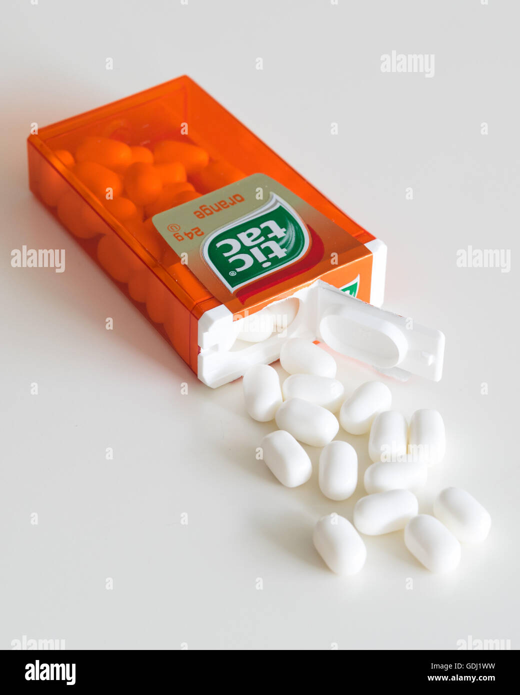 Ferrero Tic Tac candy. Original orange flavour and Canadian packaging ...