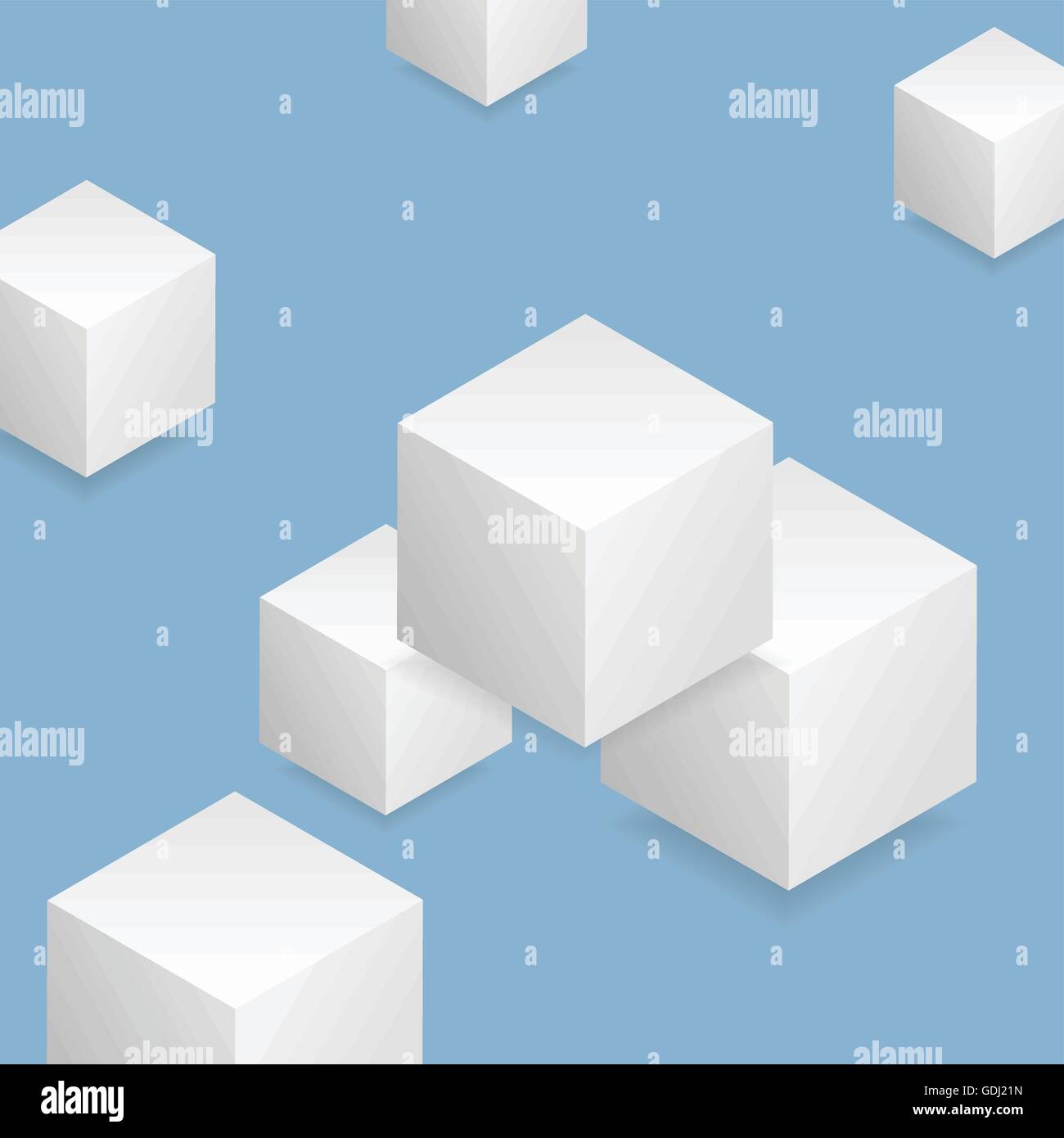 Bright blue tech geometric background with cubes. Vector design Stock ...