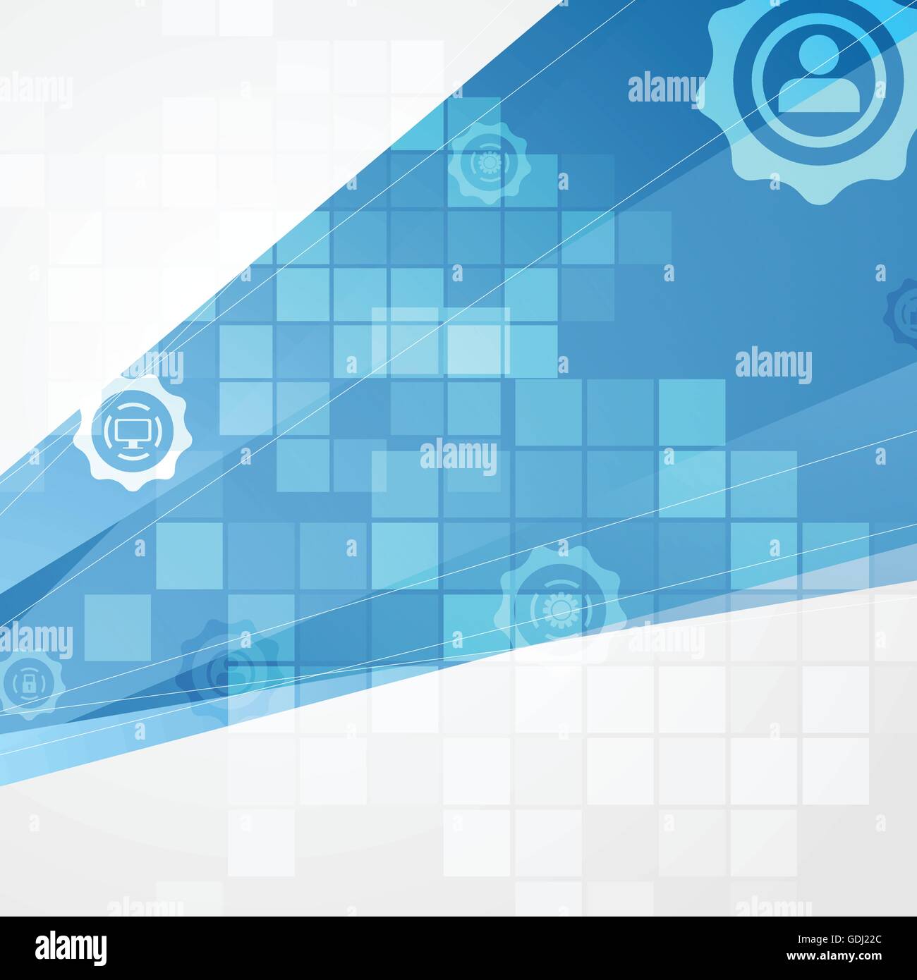 Abstract blue tech communication background with squares. Technology ...