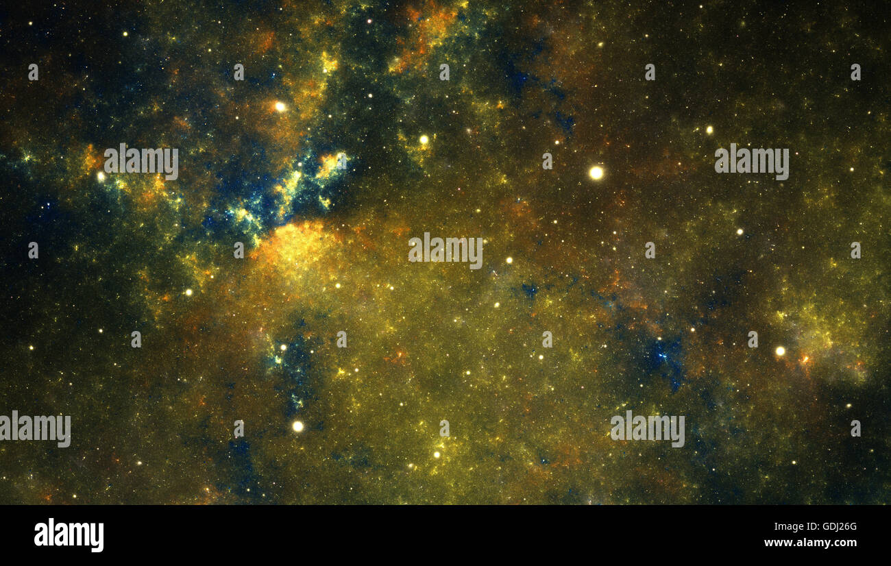 Yellow nebula in deep space Stock Photo - Alamy