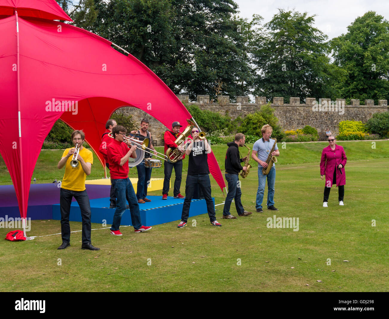 The Oompah Brass street band taking part in the Big Brass Bash in ...