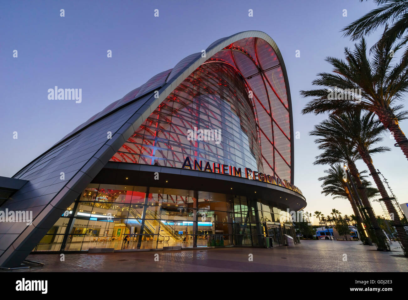 Anaheim, JUL 16: The beautiful Anaheim Regional Intermodal Transit ...