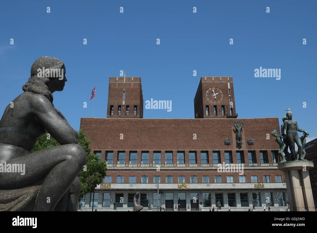 Oslo city hall murals hi-res stock photography and images - Alamy