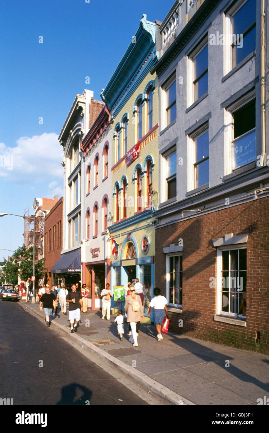 geography / travel, USA, Washington DC, Georgetown, street scene Stock ...