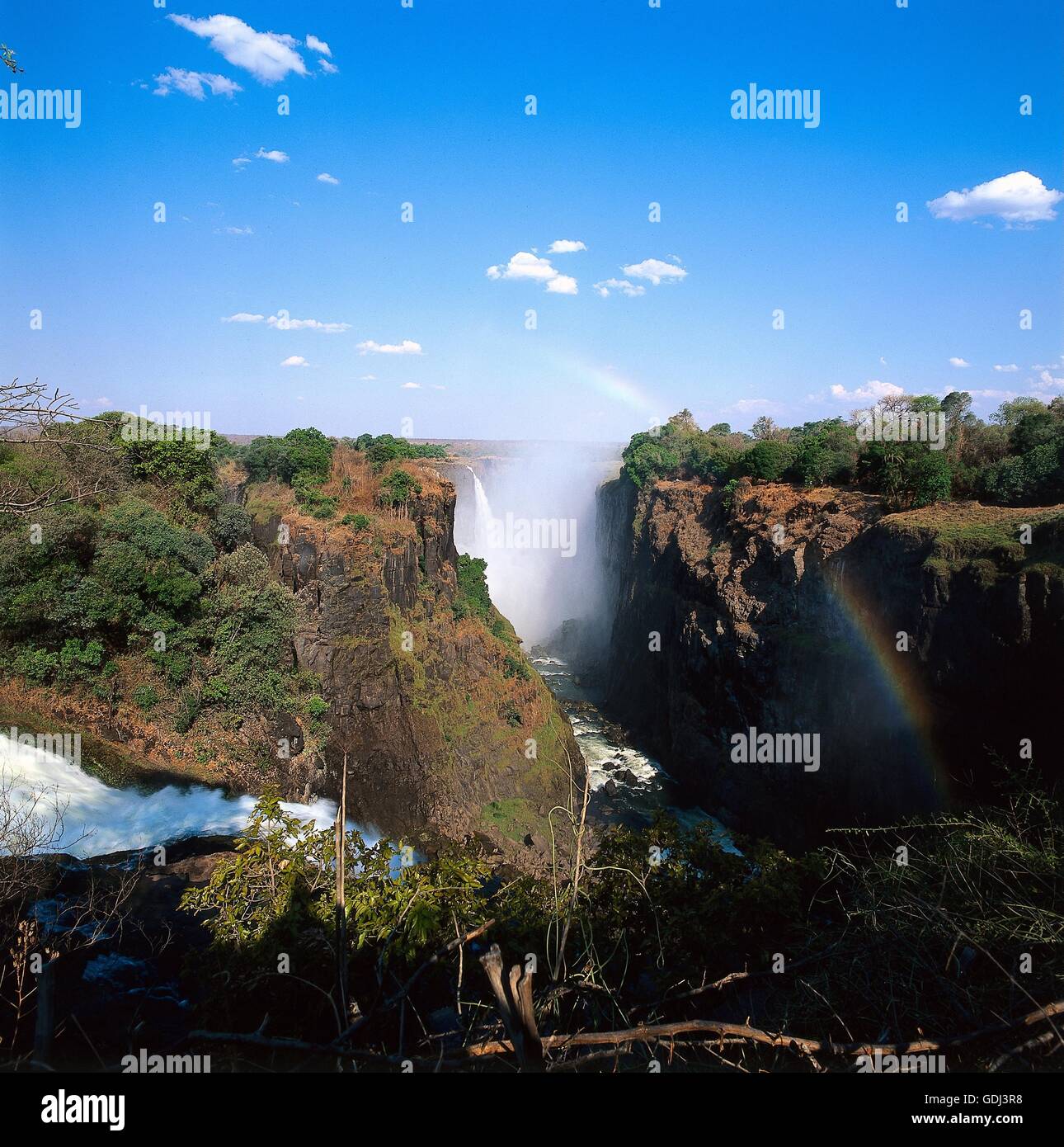geography / travel, Zimbabwe, landscapes, Victoria fall, view into the ...