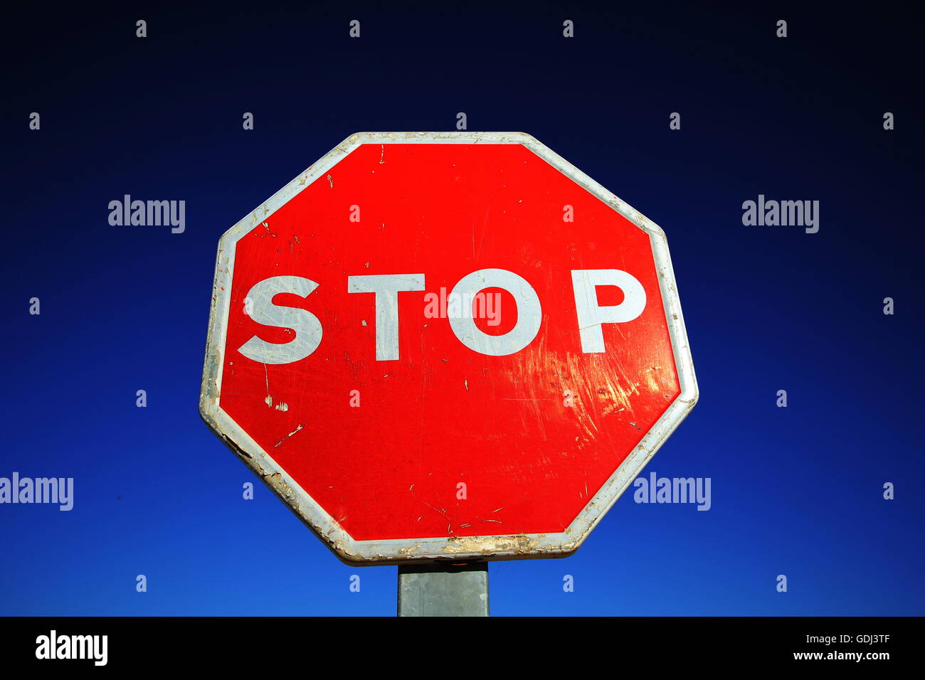 Stop road sign. Photograph by Tony Henshaw Scene in Murcia, southern ...