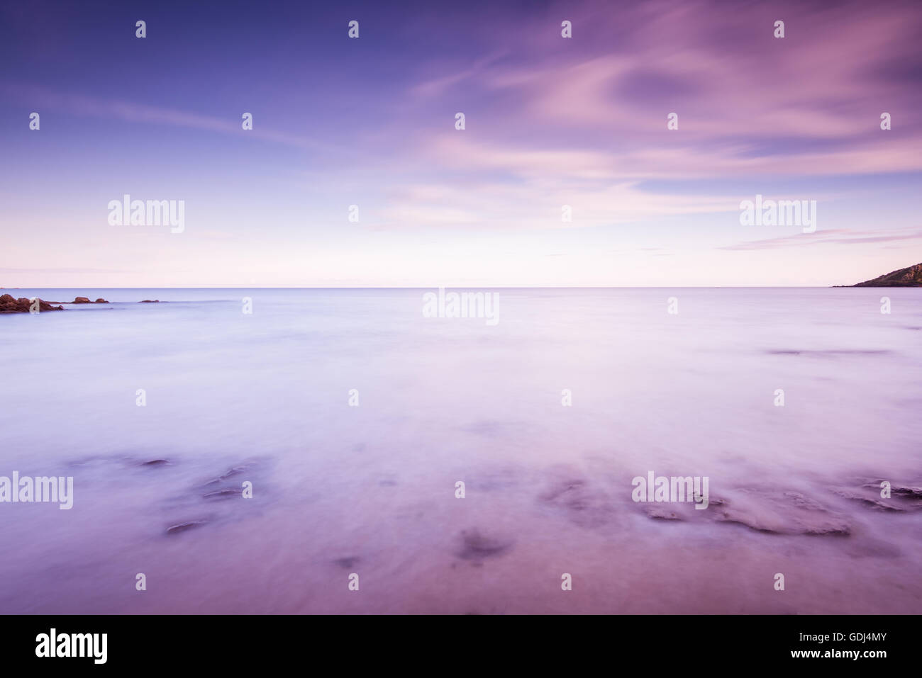 tranquil pink, rose and blue ocean, long exposure Stock Photo - Alamy