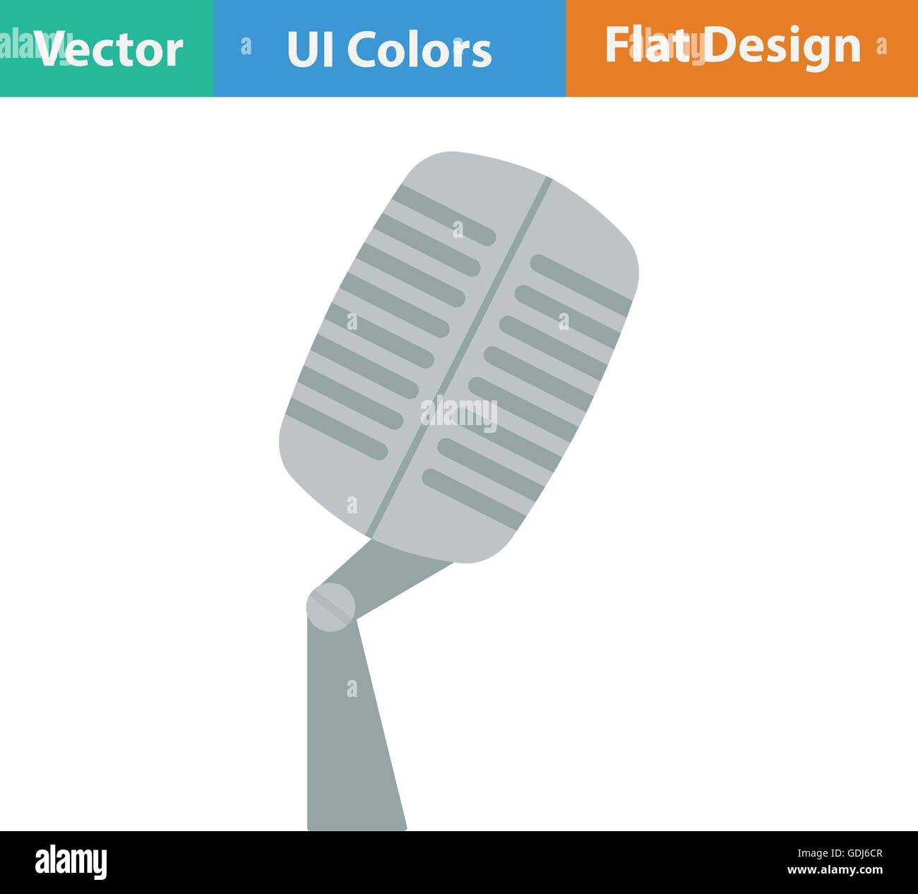 Old microphone icon. Flat color design. Vector illustration Stock ...