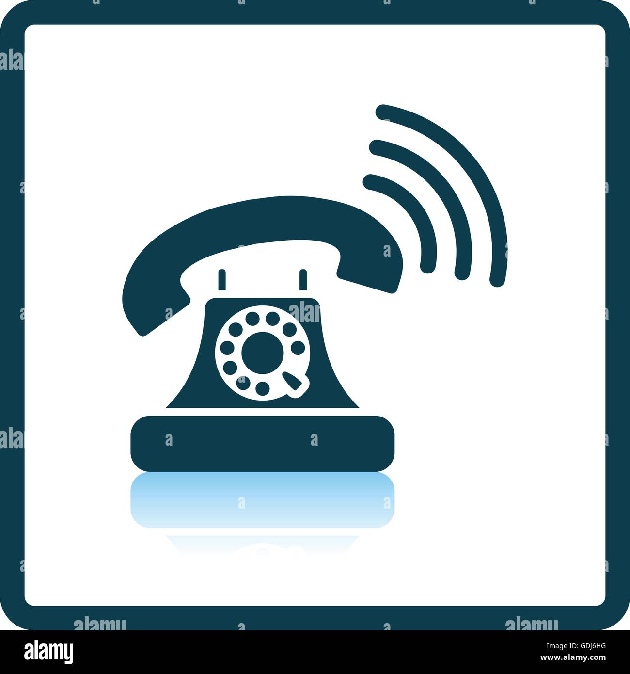 Old telephone icon. Shadow reflection design. Vector illustration Stock ...