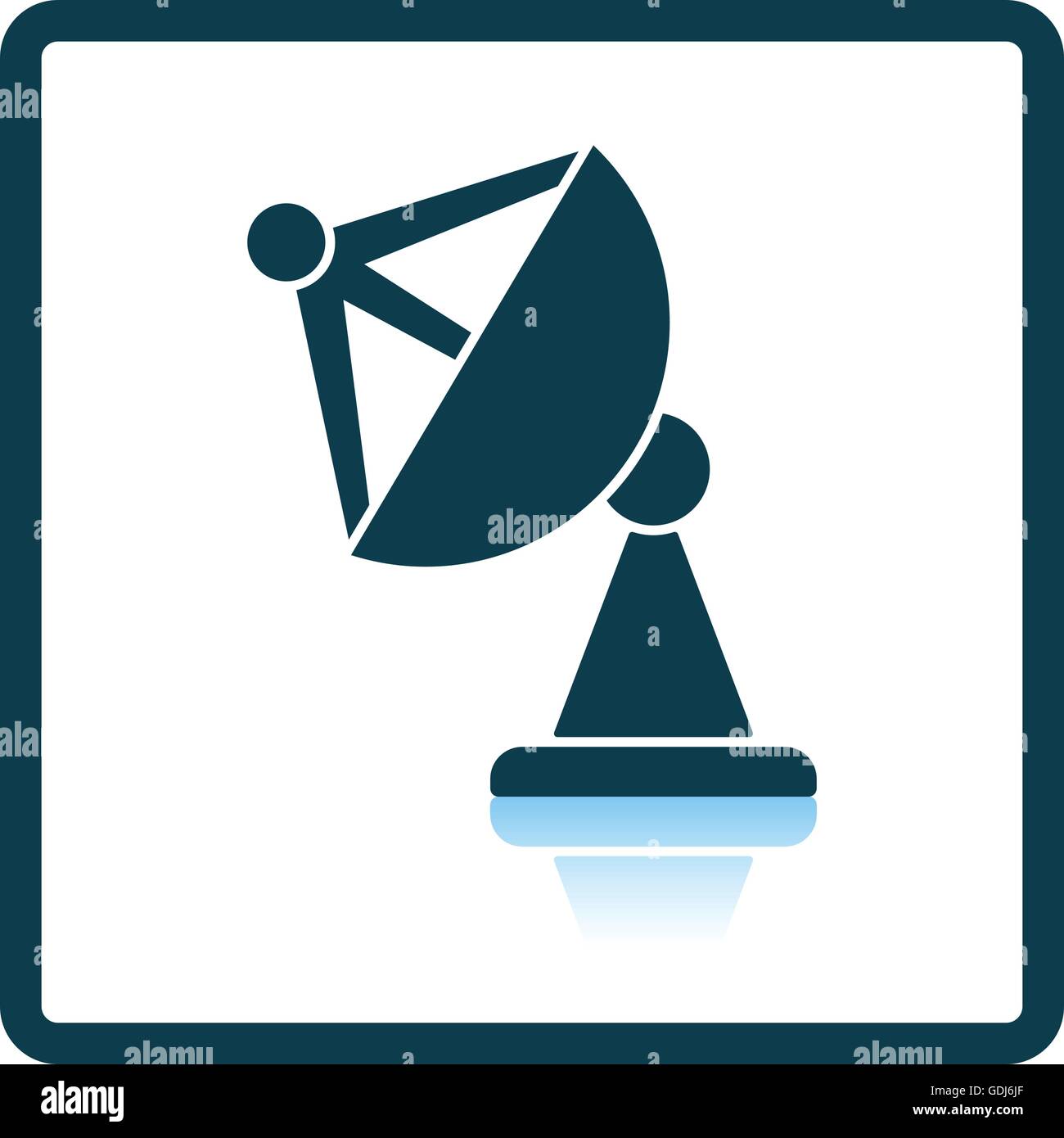 Satellite antenna icon. Shadow reflection design. Vector illustration ...