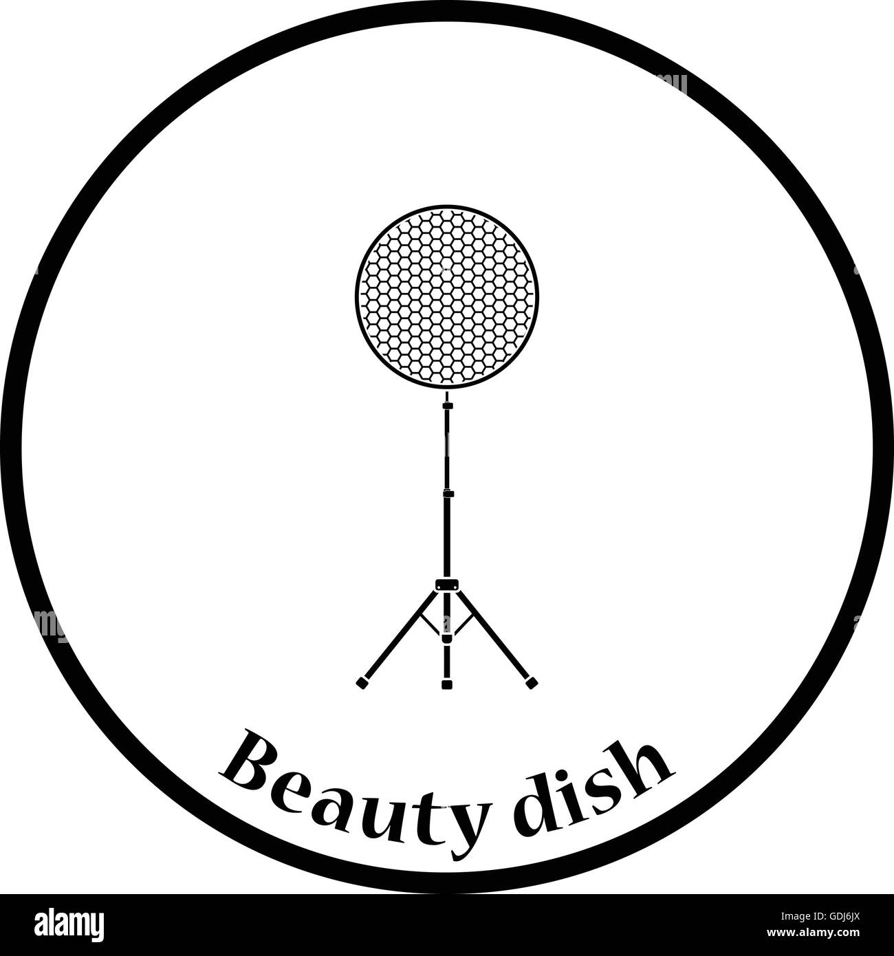 Icon of beauty dish flash. Thin circle design. Vector illustration ...