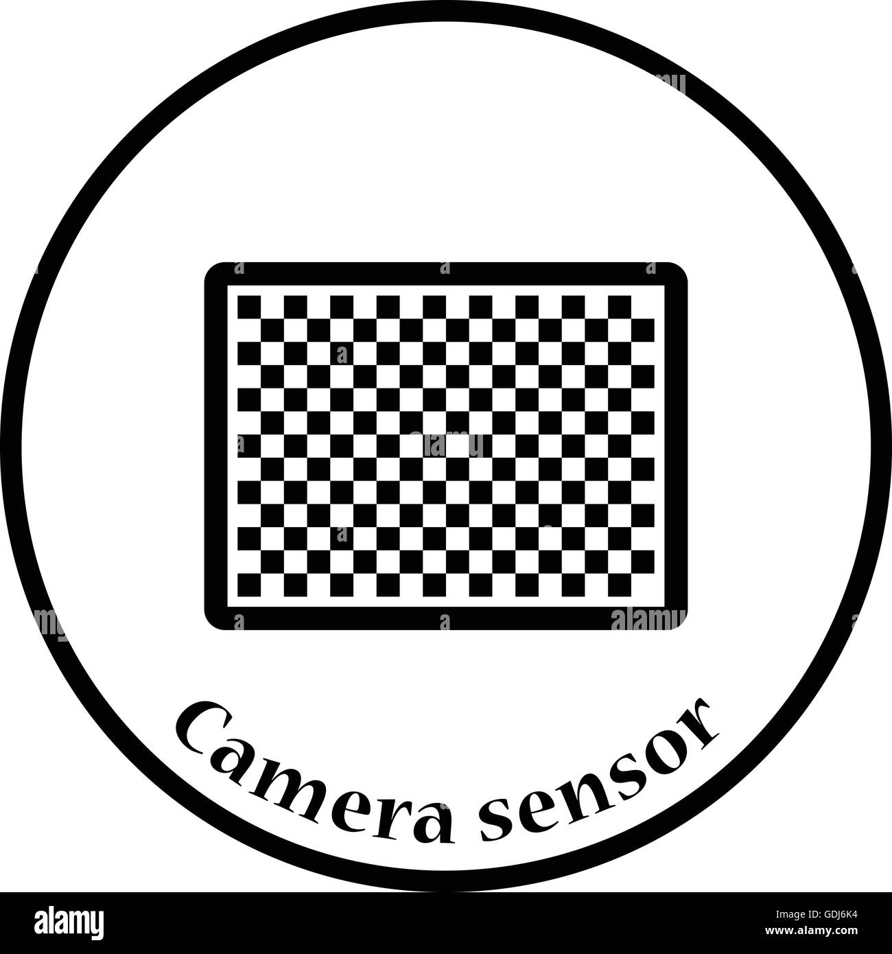 Icon of photo camera sensor. Thin circle design. Vector illustration ...