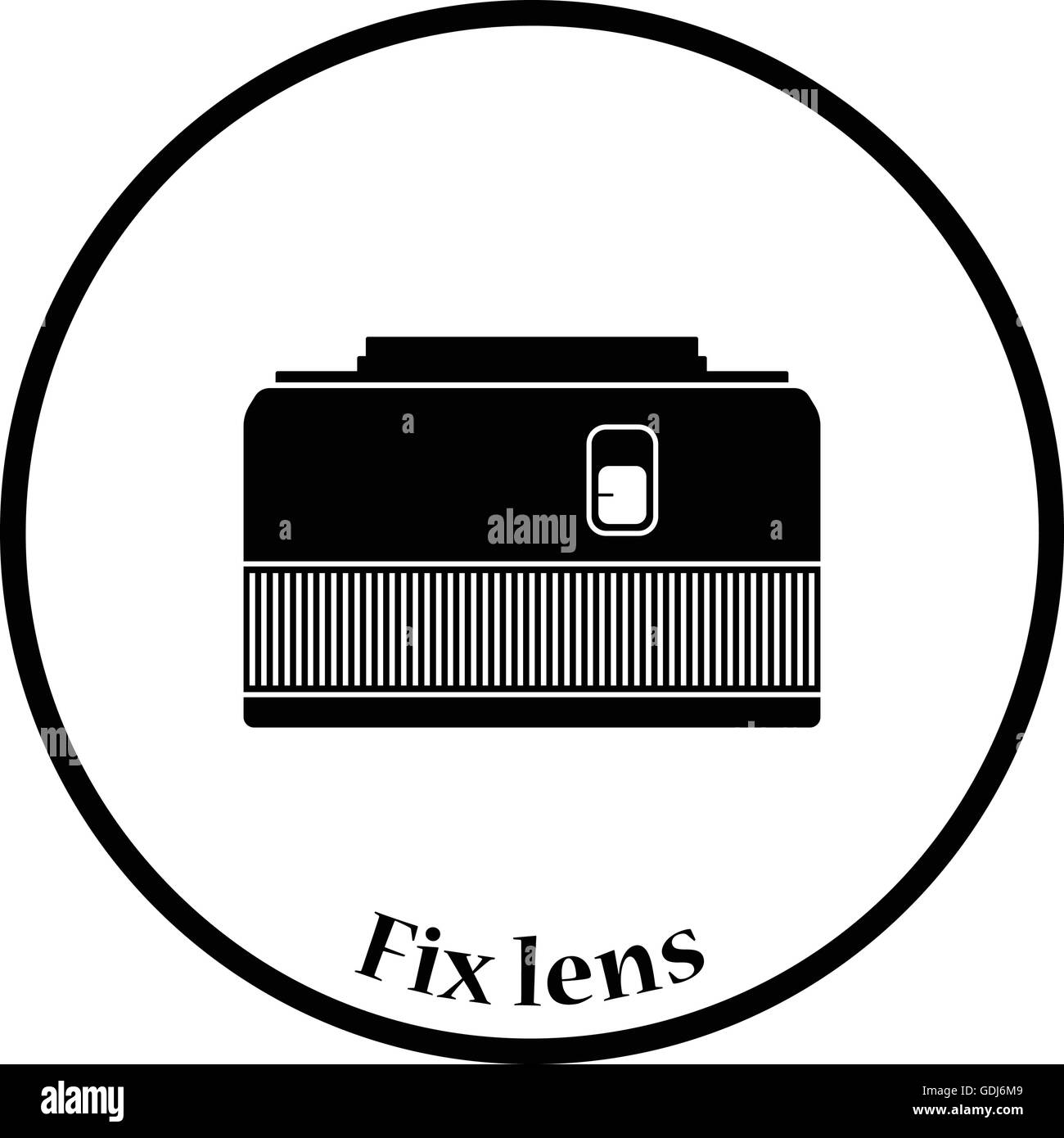 Icon of photo camera 50 mm lens. Thin circle design. Vector ...