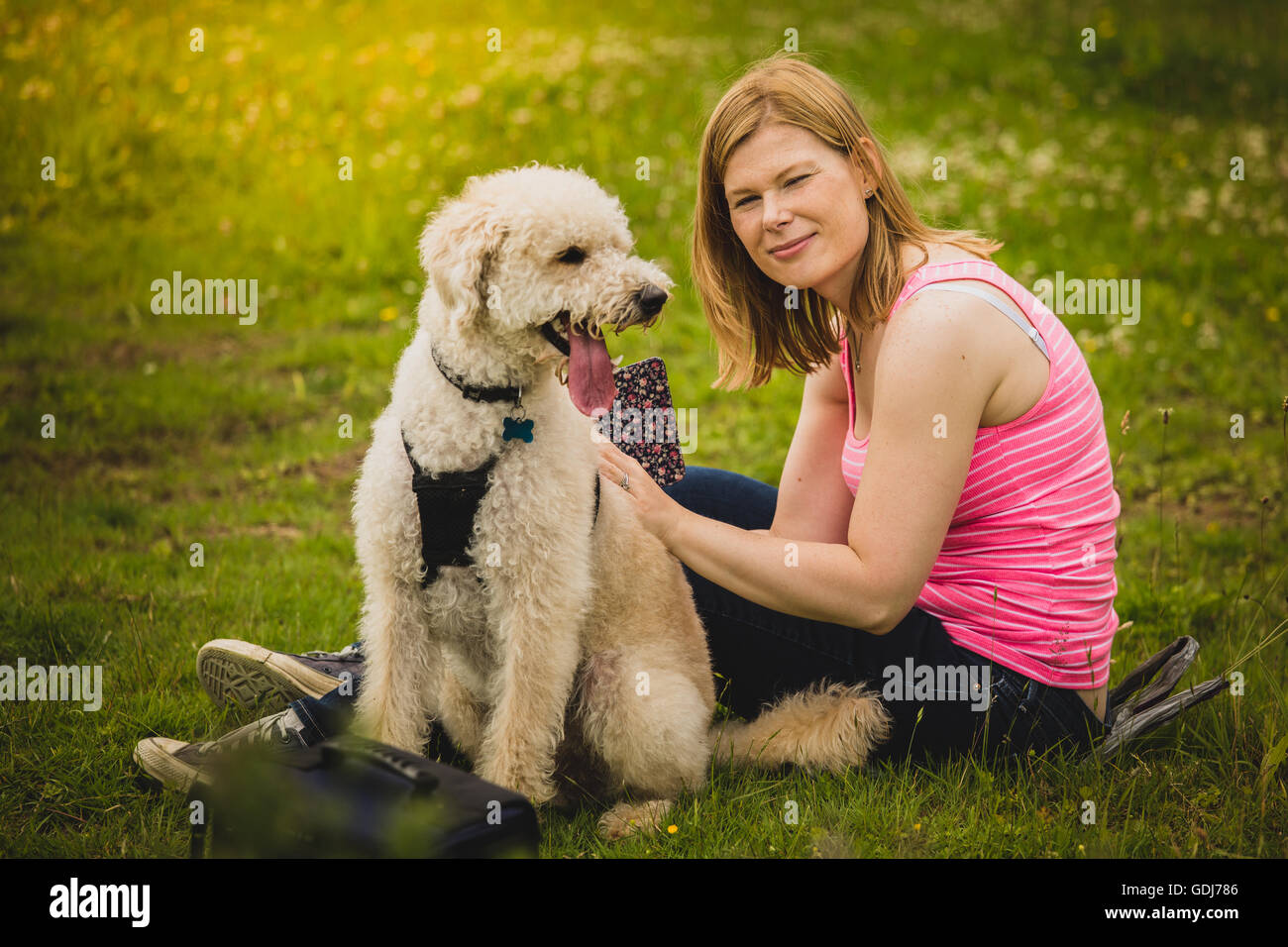 Woman labradoodle hi-res stock photography and images - Alamy