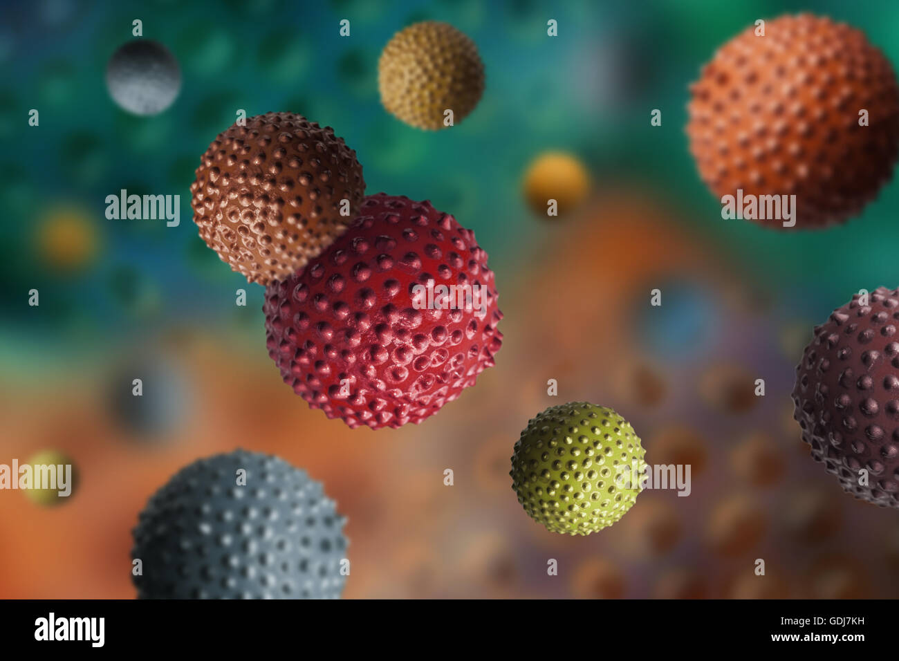 Group of cells over a multicolored background Stock Photo - Alamy